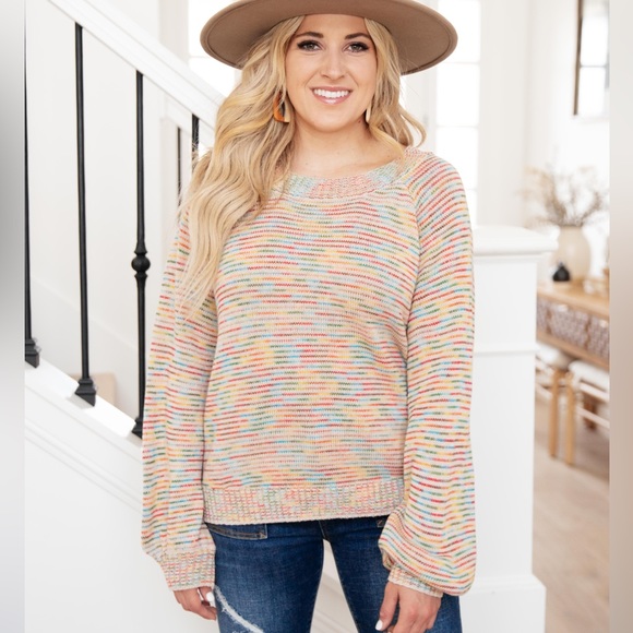 hailey & co | Sweaters | Bogo Hailey Co Striped Balloon Sleeve Sweater ...